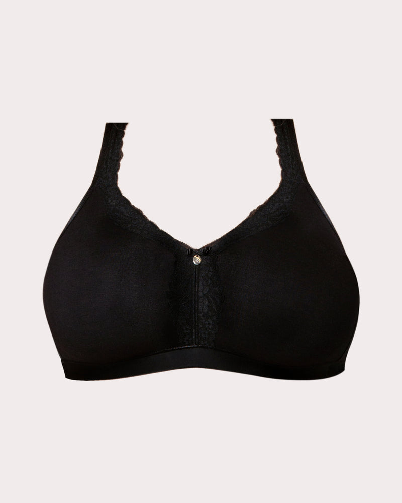 Curvy Couture Cotton Luxe Black Wireless Plus Size Bra