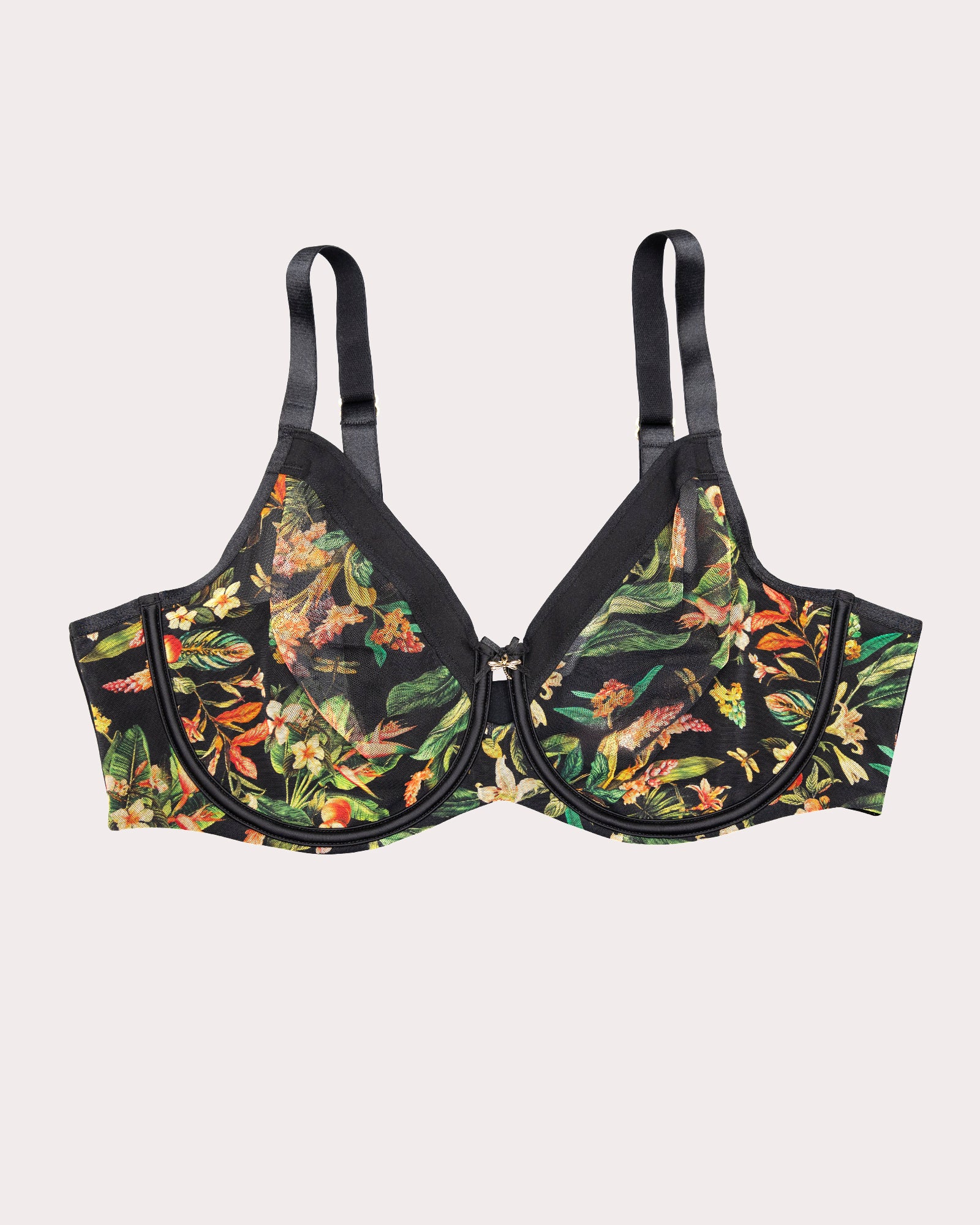 Sheer Mesh Full Coverage Unlined Underwire Bra - Dragonfly Garden ...