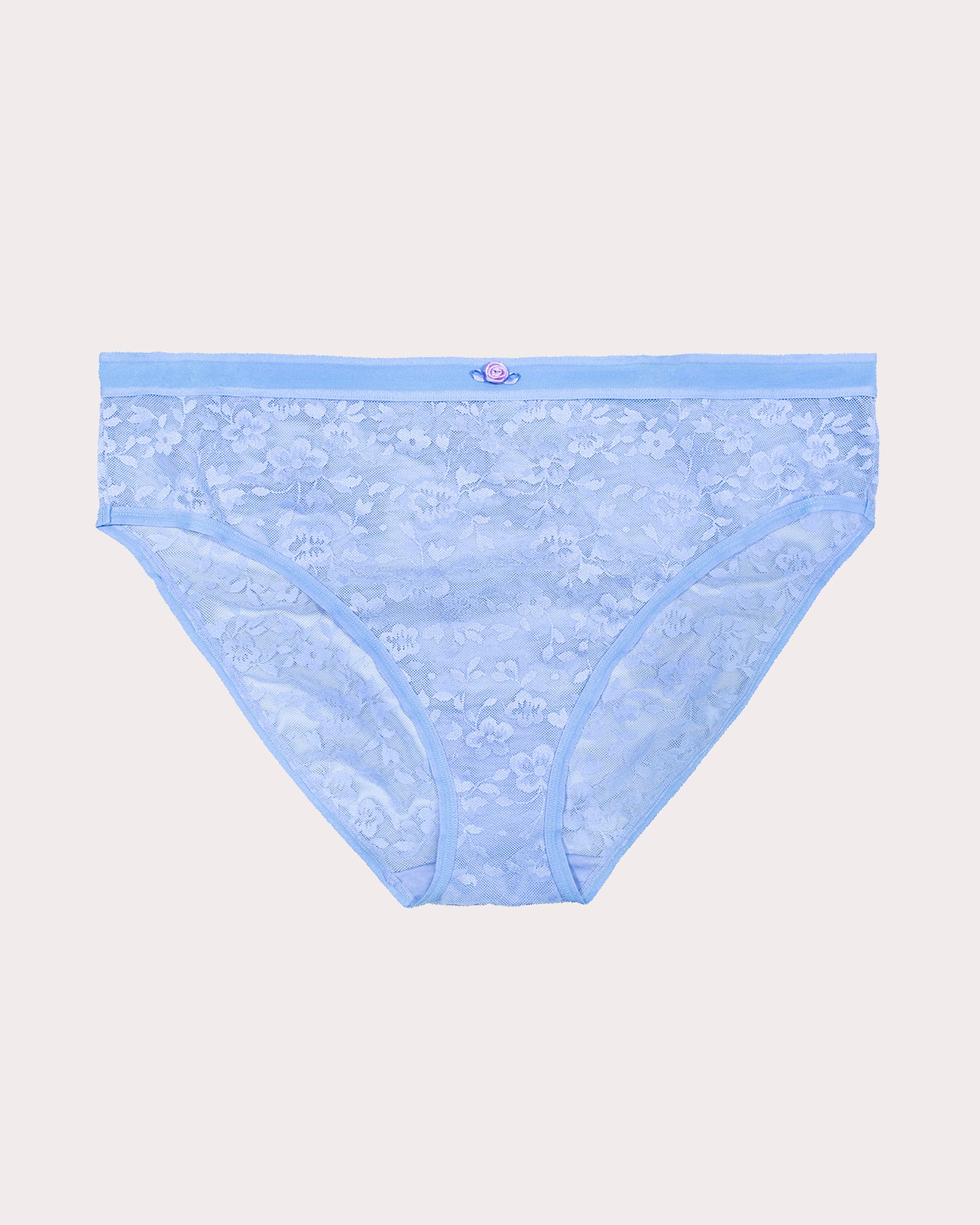 No-Show Lace High Cut Brief - Denim Blue – Curvy Couture