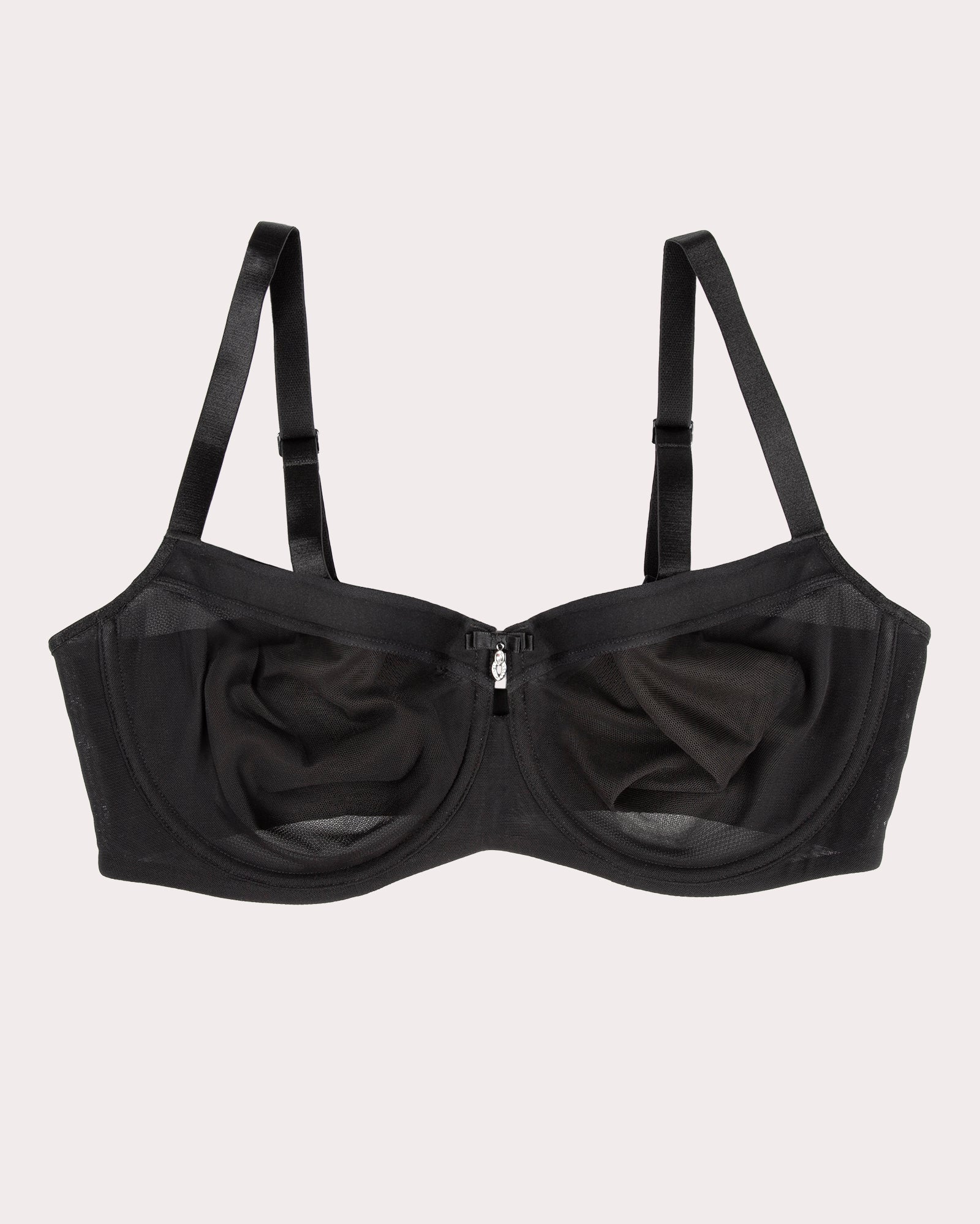 Sheer Mesh Unlined Balconette - Black Hue – Curvy Couture