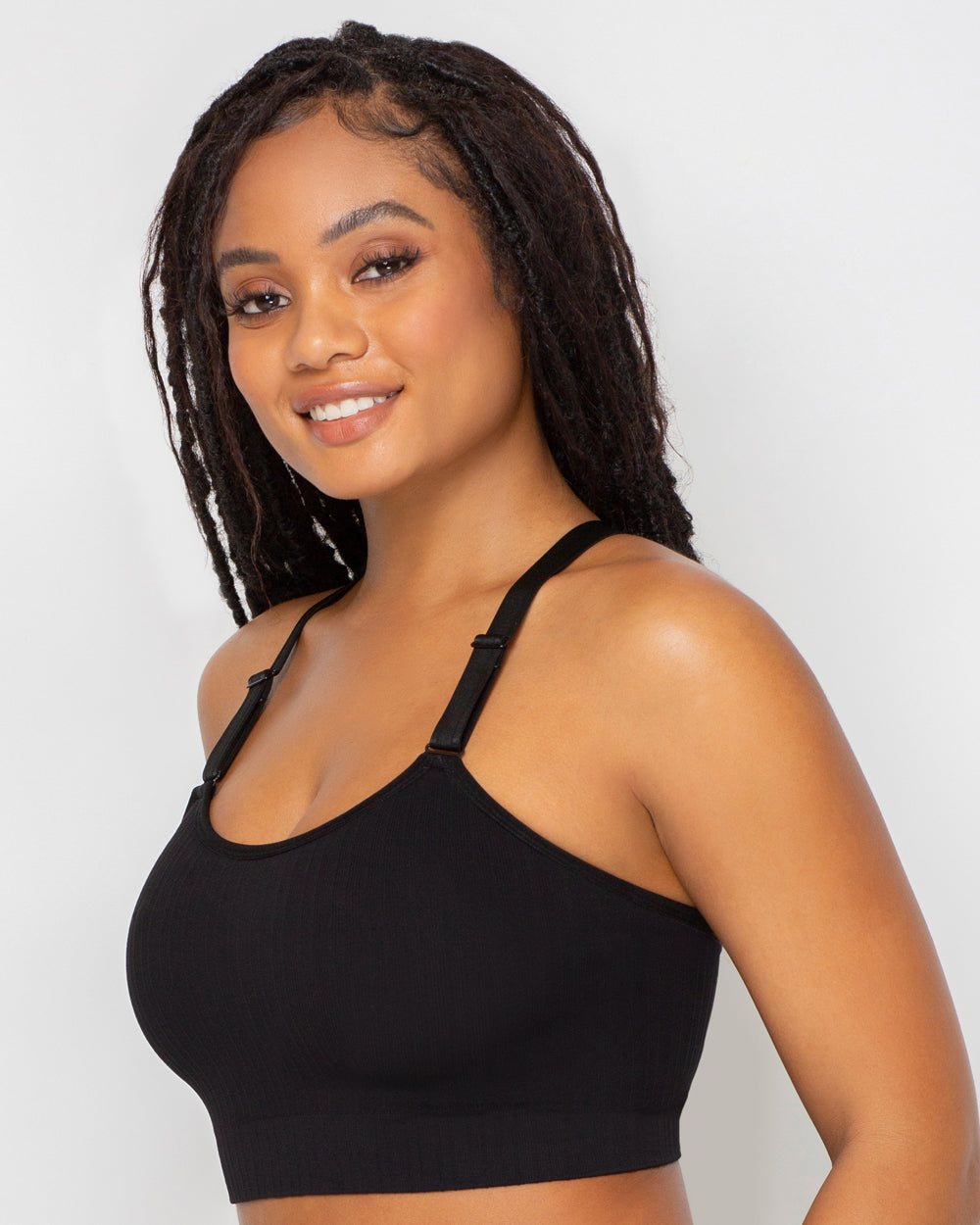 Curvy Couture Smooth Seamless Black Wireless Bra